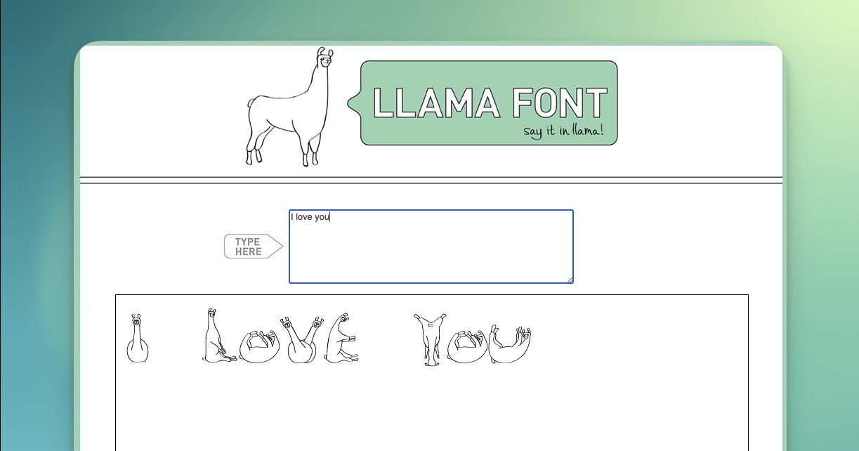 LlamaFont.com · Jack Inscoe